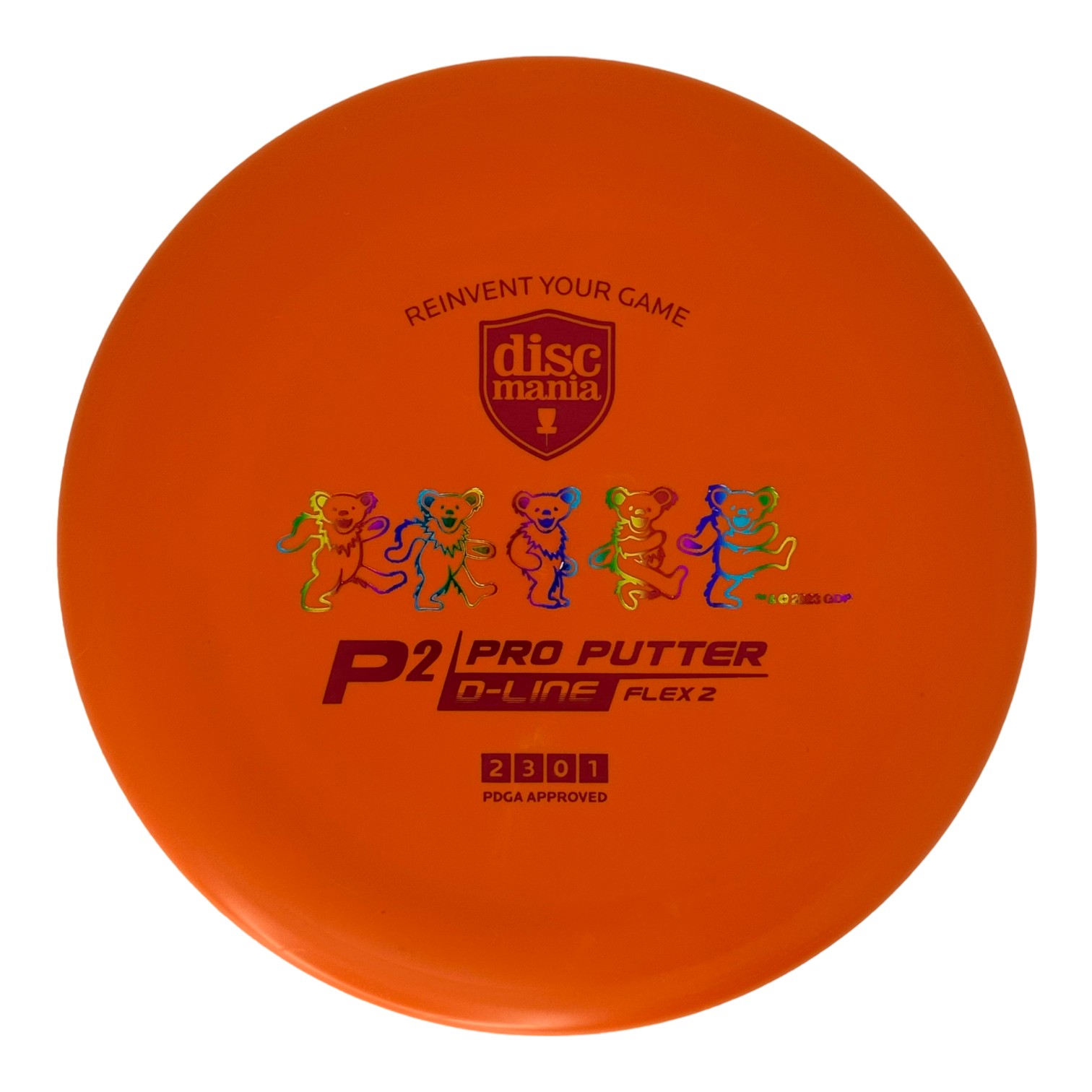 Discmania (Flex 2) D-Line P2 - Grateful Dead Dancing Bear - Flight ...